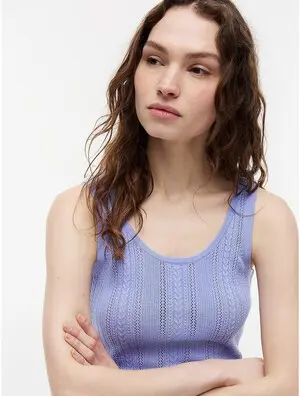 Tommy Hilfiger Mixed-knit Tank Top - Thunder Lilac