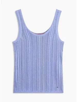 Tommy Hilfiger Mixed-knit Tank Top - Thunder Lilac