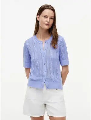 Tommy Hilfiger Short Sleeve Mixed Knit Cardigan