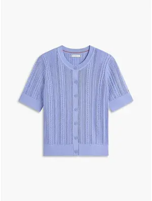 Tommy Hilfiger Short Sleeve Mixed Knit Cardigan