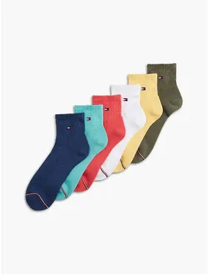 Tommy Hilfiger Quarter-top Socks 6-pack - Ghost Fern/multi