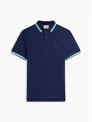 Tommy Hilfiger Regular Fit Tipped Polo - Light Navy