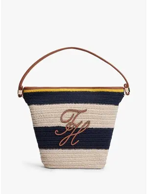 Tommy Hilfiger Nautical Striped Crochet Bucket Bag