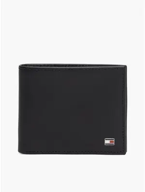 Tommy Hilfiger Flag Emblem Mini Credit Card Wallet - Black