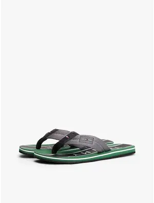 Tommy Hilfiger Logo Patch Flip-flop Sandals - Medium Grey