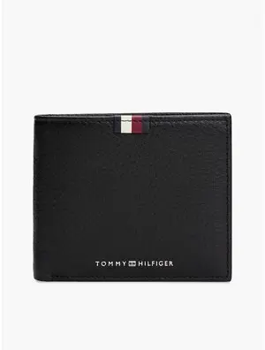Tommy Hilfiger Leather Card & Coin Wallet - Black