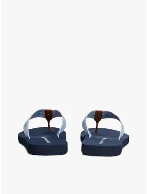 Tommy Hilfiger Embroidered Monogram Canvas Flip Flops