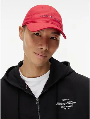Tommy Hilfiger Embroidered Logo Baseball Cap - Apple Red