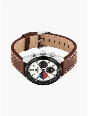 Tommy Hilfiger Chronograph Watch With Leather Strap