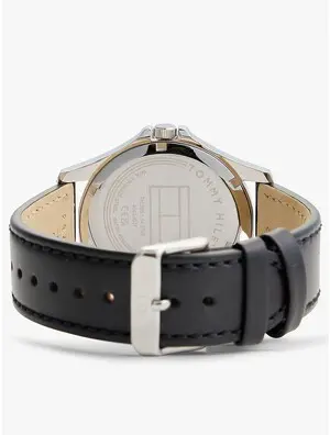 Tommy Hilfiger 43mm Stainless Steel And Leather Strap Watch