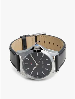 Tommy Hilfiger 43mm Stainless Steel And Leather Strap Watch