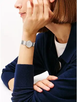 Tommy Hilfiger Oval Crystal Accent Mesh Watch