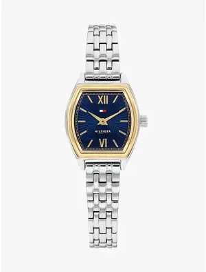 Tommy Hilfiger Patterned Tonneau Dress Watch - Navy