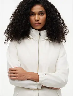 Tommy Hilfiger Hooded Longline Storm Jacket - Ivory