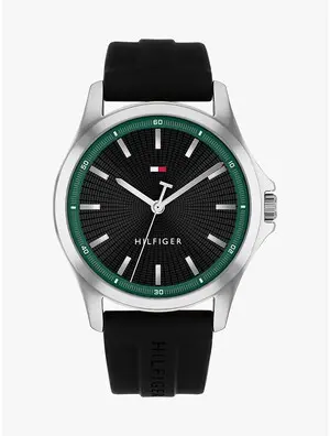 Tommy Hilfiger 43mm Silicone Strap Sport Watch - Black