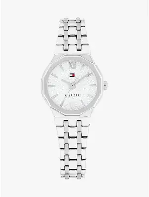 Tommy Hilfiger Shimmer Dial Dress Watch - Silver