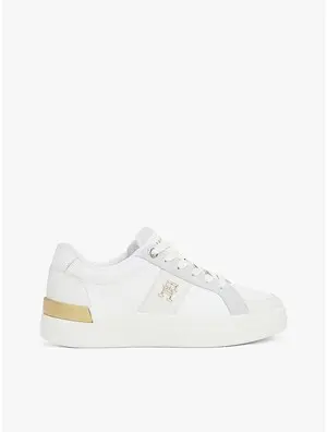 Tommy Hilfiger Leather Court Sneakers With Metallic Heel Detail