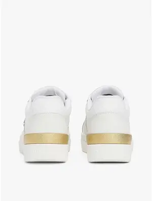 Tommy Hilfiger Leather Court Sneakers With Metallic Heel Detail