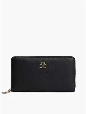 Tommy Hilfiger Monogram Zip Wallet - Black