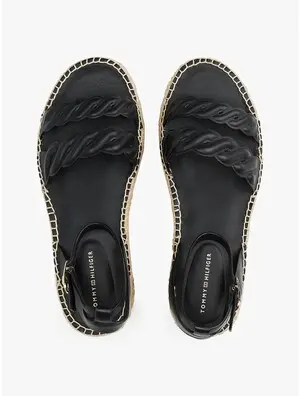 Tommy Hilfiger Leather Twist-strap Platform Espadrille Sandals
