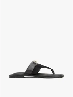 Tommy Hilfiger Monogram Horsebit Leather & Suede Sandal