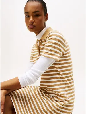 Tommy Hilfiger Striped Polo Dress - Brown