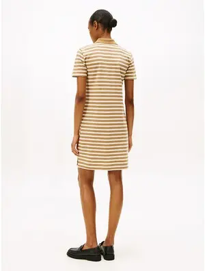 Tommy Hilfiger Striped Polo Dress - Brown