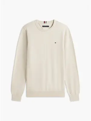 Tommy Hilfiger Classic Cotton Crewneck Sweater - Beige