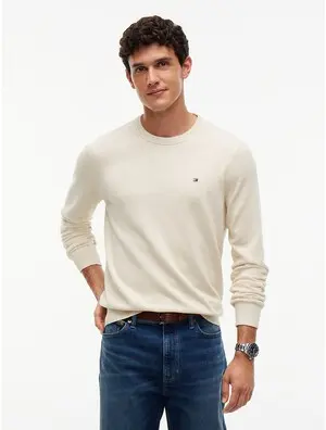 Tommy Hilfiger Classic Cotton Crewneck Sweater - Beige