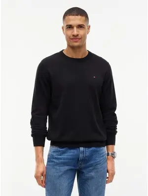 Tommy Hilfiger Classic Cotton Crewneck Sweater - Black