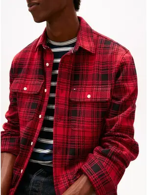 Tommy Hilfiger Regular Fit Plaid Jacquard Knit Shirt