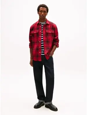 Tommy Hilfiger Regular Fit Plaid Jacquard Knit Shirt