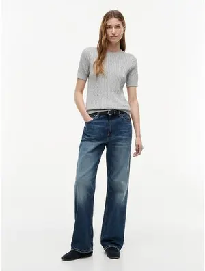 Tommy Hilfiger Short Sleeve Cable Knit Sweater