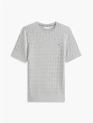 Tommy Hilfiger Short Sleeve Cable Knit Sweater