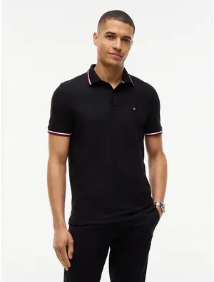 Tommy Hilfiger Regular Fit Tommy Wicking Polo - Black