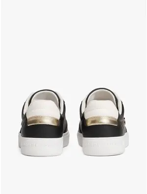 Tommy Hilfiger Metallic Leather Court Sneakers - Black