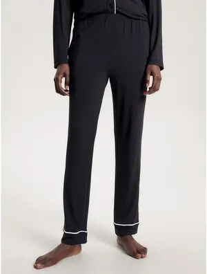 Tommy Hilfiger Trimmed Pajama Pants - Black
