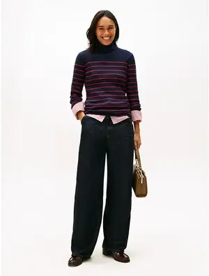 Tommy Hilfiger Striped Rib-knit Turtleneck Sweater