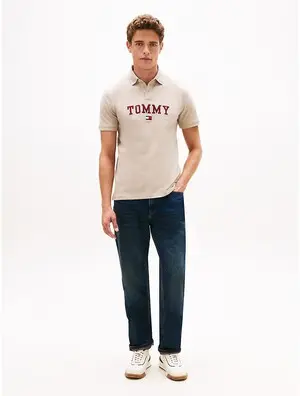 Tommy Hilfiger Regular Fit Monotype Tommy Logo Polo Beige