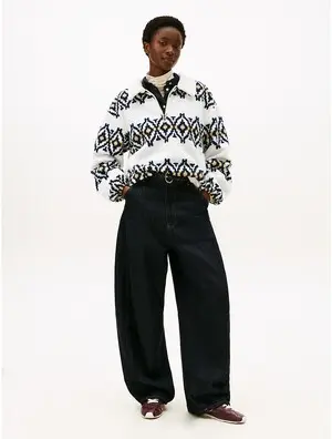 Tommy Hilfiger Fair Isle Print Teddy Fleece Half-zip Sweatshirt
