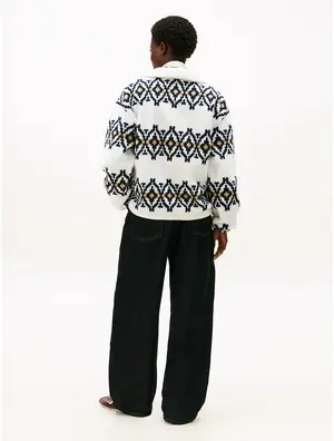 Tommy Hilfiger Fair Isle Print Teddy Fleece Half-zip Sweatshirt
