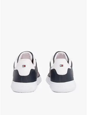 Tommy Hilfiger Leather Cupsole Sneakers With Signature Stripes