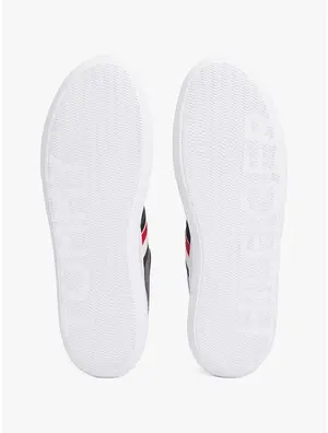 Tommy Hilfiger Leather Cupsole Sneakers With Signature Stripes