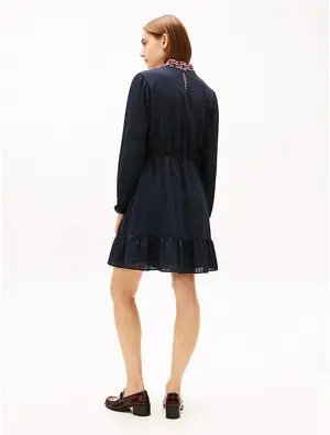 Tommy Hilfiger Checked Chiffon Mini Dress