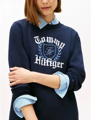 Tommy Hilfiger Varsity Crest Fleece Sweatshirt Dress
