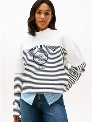 Tommy Hilfiger Nautical Stripe Cropped Sweatshirt