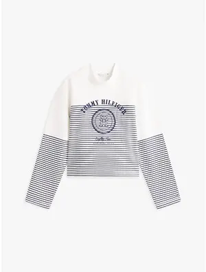Tommy Hilfiger Nautical Stripe Cropped Sweatshirt