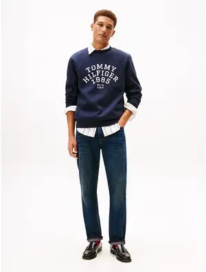 Tommy Hilfiger Arch Logo Crewneck Sweatshirt - Navy