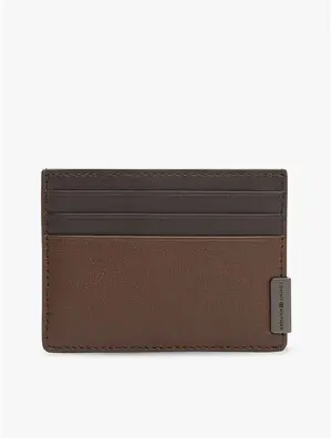 Tommy Hilfiger Pebbled Leather Card Holder - Praline