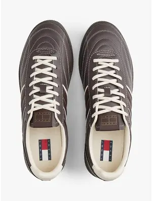 Tommy Hilfiger Leather Skater Sneakers - Black Walnut